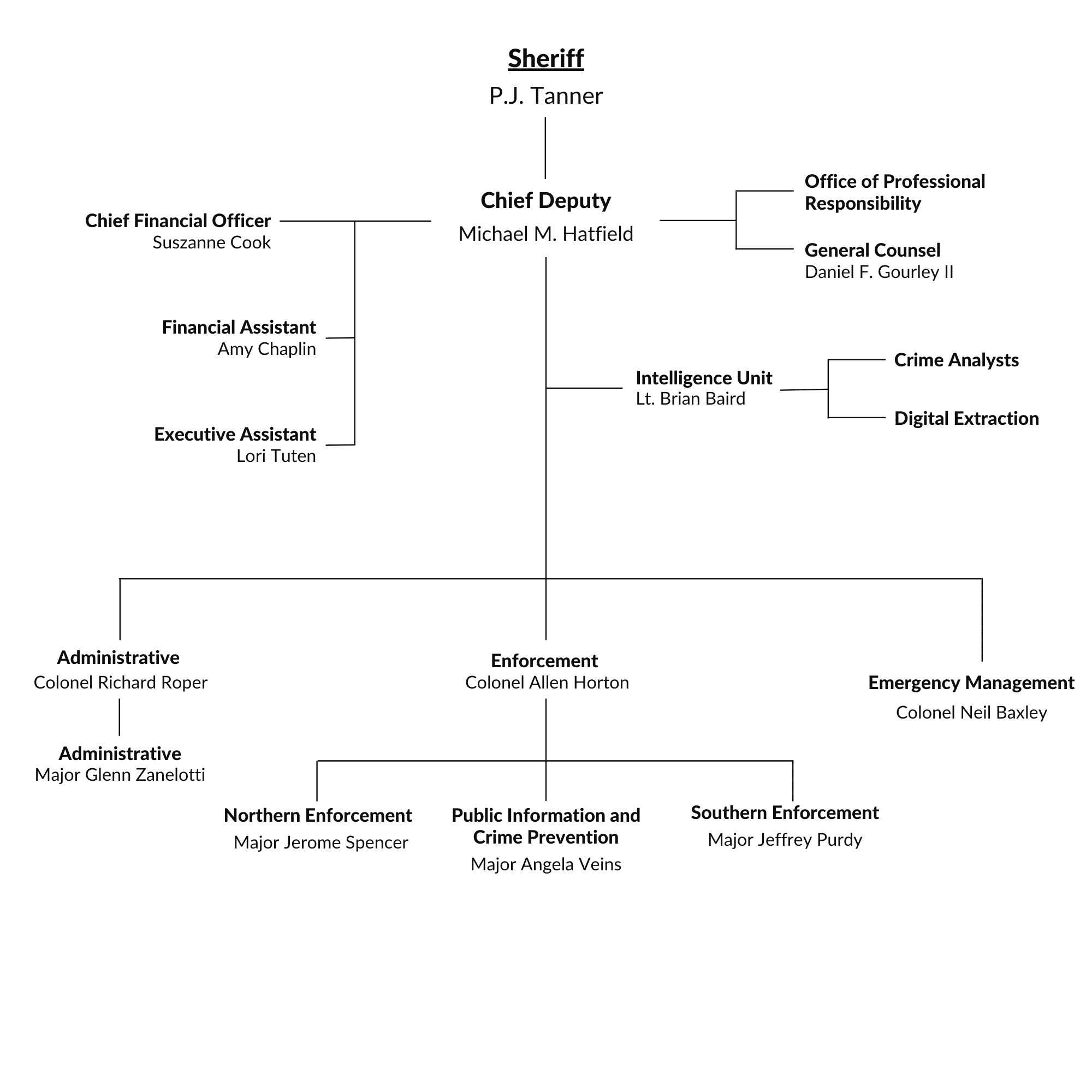 Beaufort County Sheriff's Office Organizational Chart