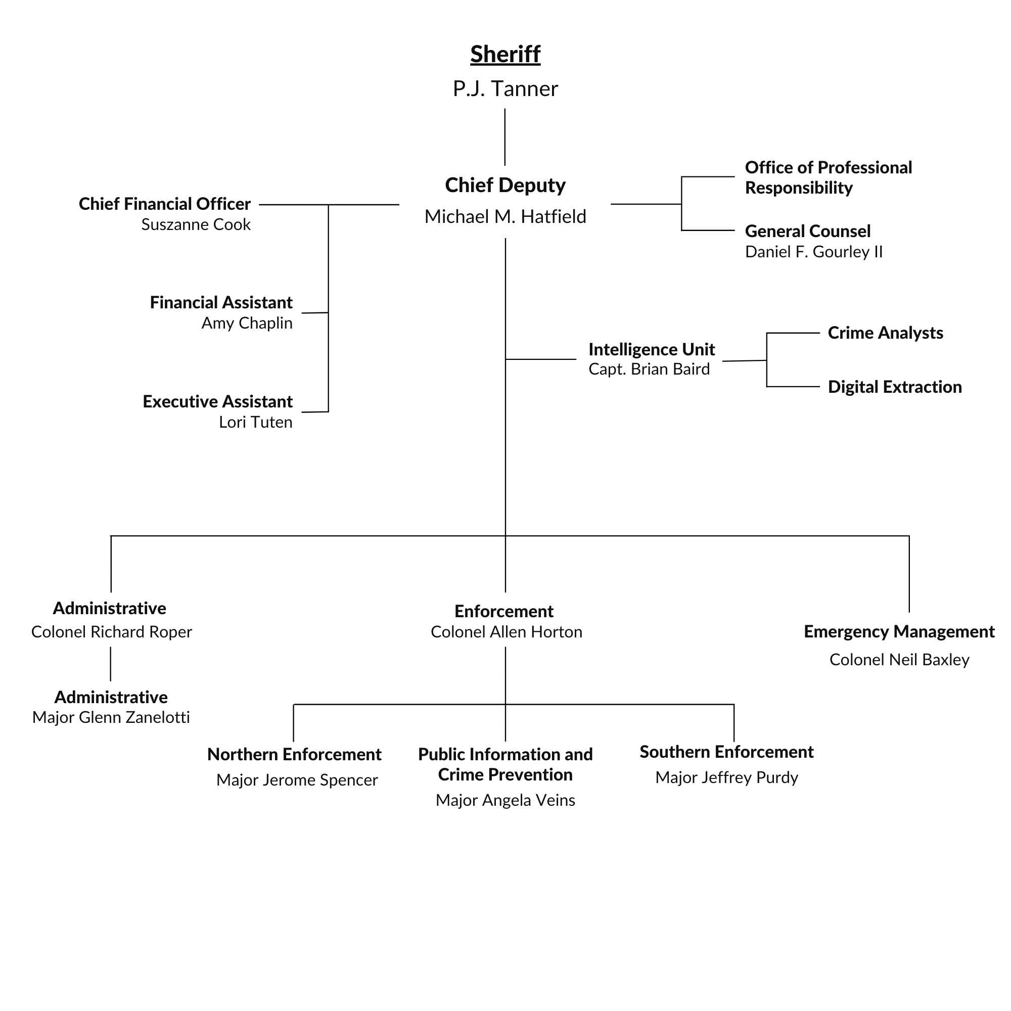 Beaufort County Sheriff's Office Organizational Chart